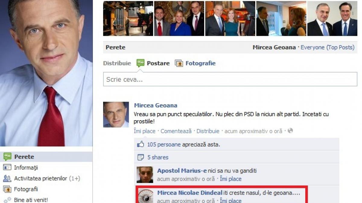 Geoană, pe Facebook: Nu plec din PSD la niciun alt partid. Încetaţi cu prostiile!