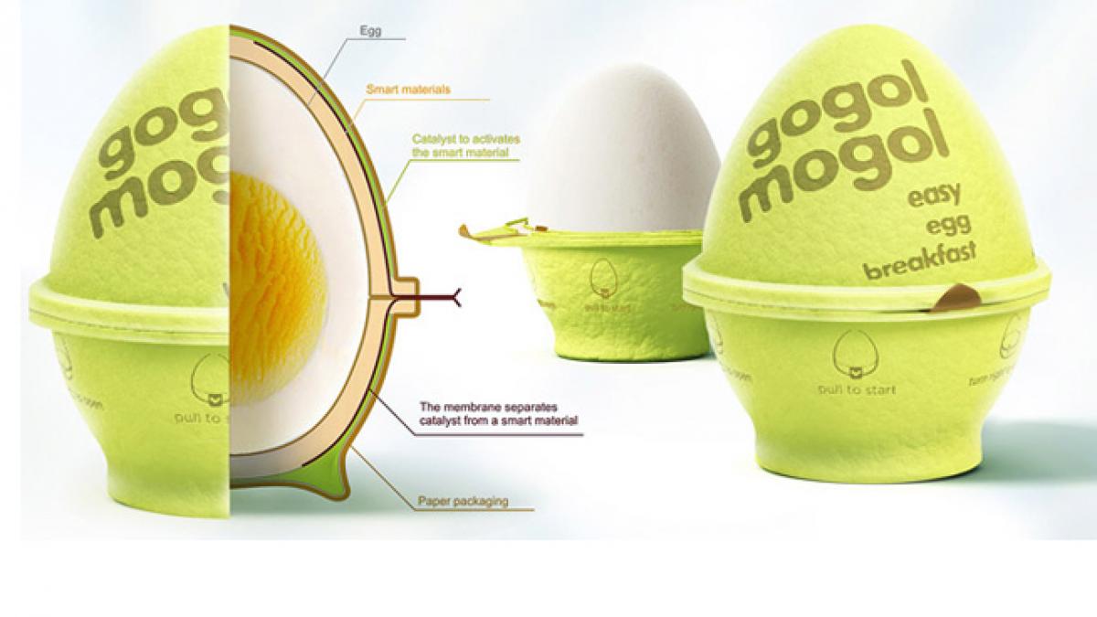 Ambalajul care fierbe ouă fără apă