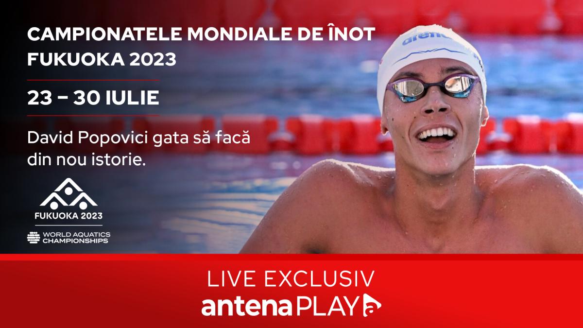 David Popovici scrie istorie exclusiv în AntenaPLAY, la Campionatele Mondiale de Înot Fukuoka ...
