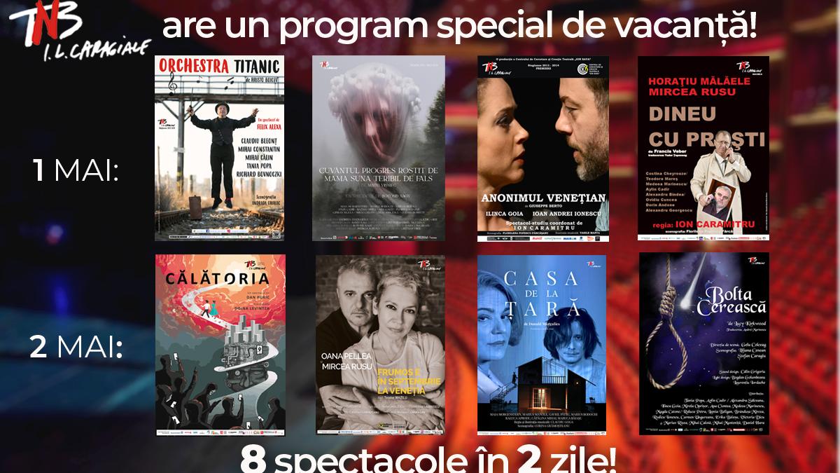 Program special la Teatrul Național din București, de 1 și 2 mai