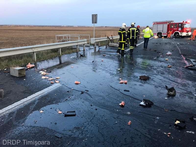 Accident pe autostrada A1. O autocisternă cu bitum fierbinte a fost ...